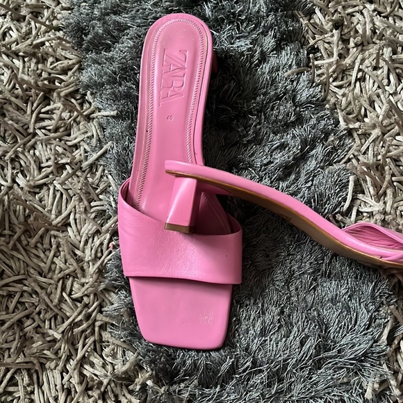 Zara | Shoes | Zara Pink Kitten Block Heel | Poshmark